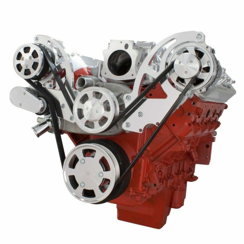 Chevy LS Engine High Mount Serpentine Kit - AC & Alternator - Rod ...
