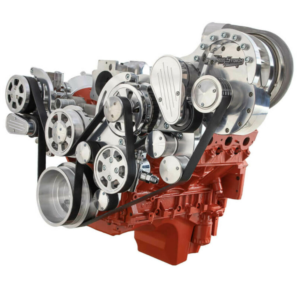 Chevy LS Engine Mid Mount Serpentine Kit - TorqStorm - AC, Alternator ...